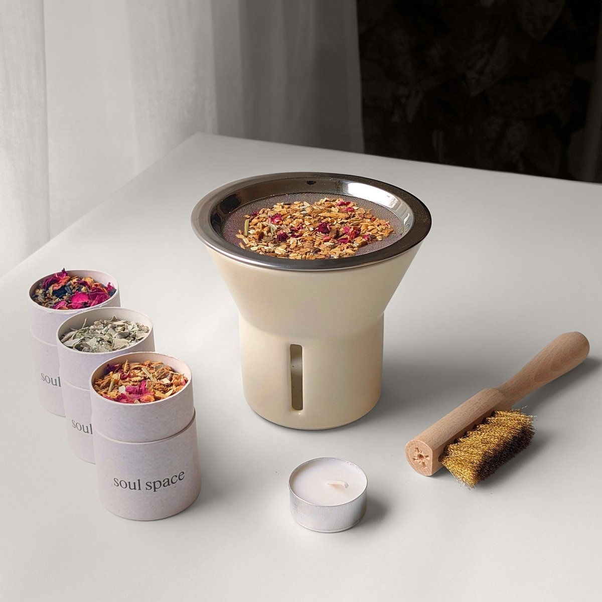 Ceramic Incense Holder & All-Natural Incense Bundle, Made in USA